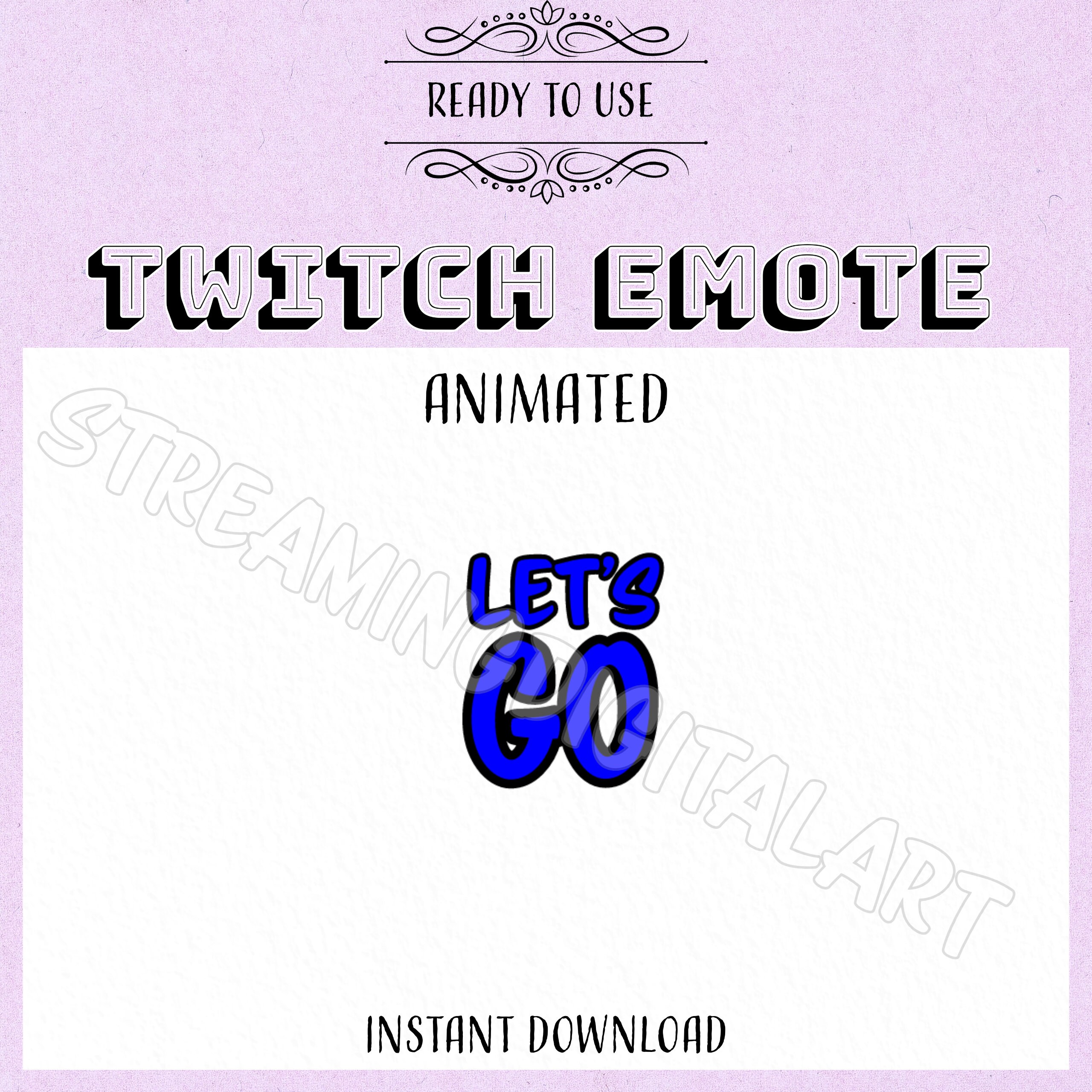 Blue Let's Go Animated Twitch Emote Shaking Text GIF Exciting ...