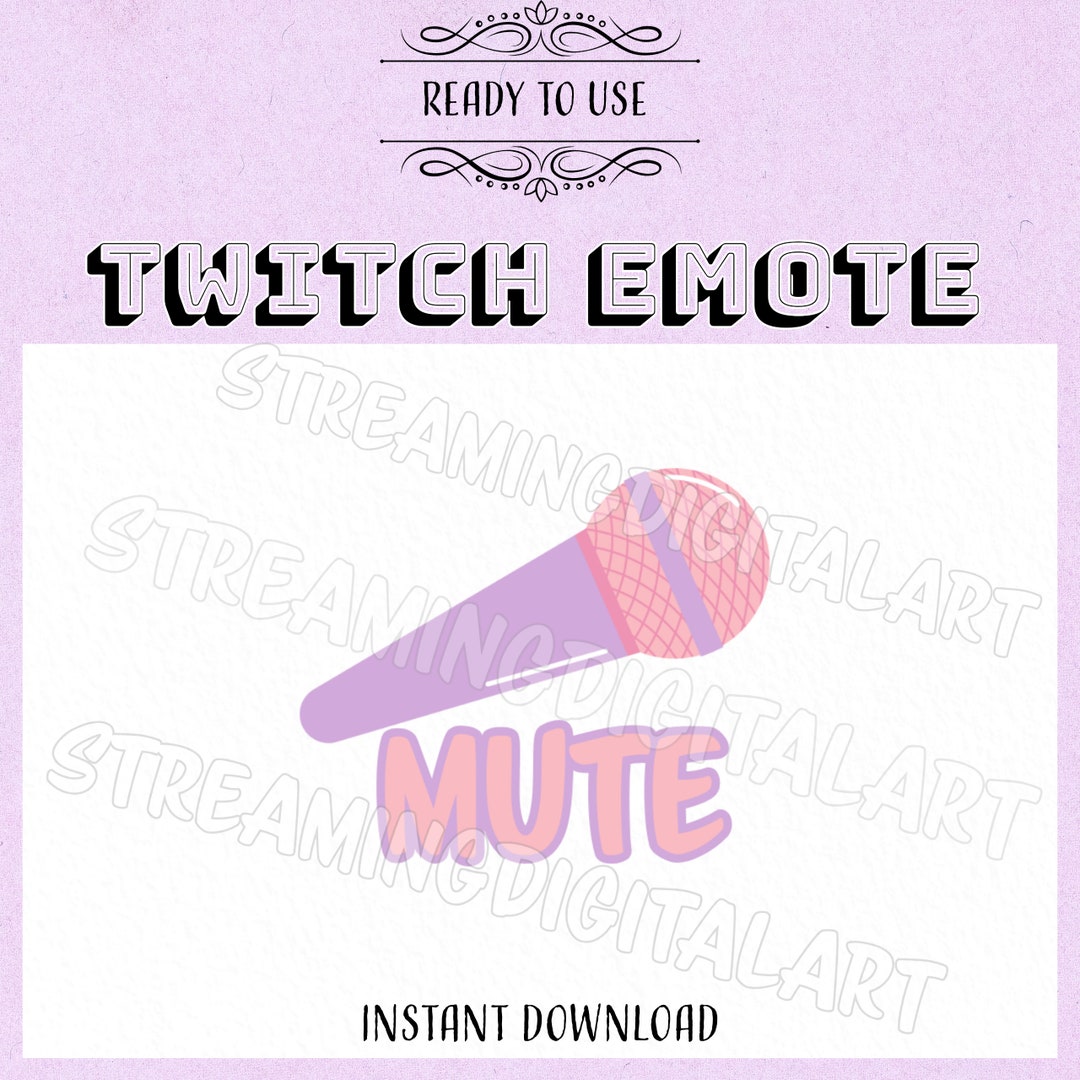 Light Pink and Purple Microphone Mute Emote Twitch & Discord Emote ...