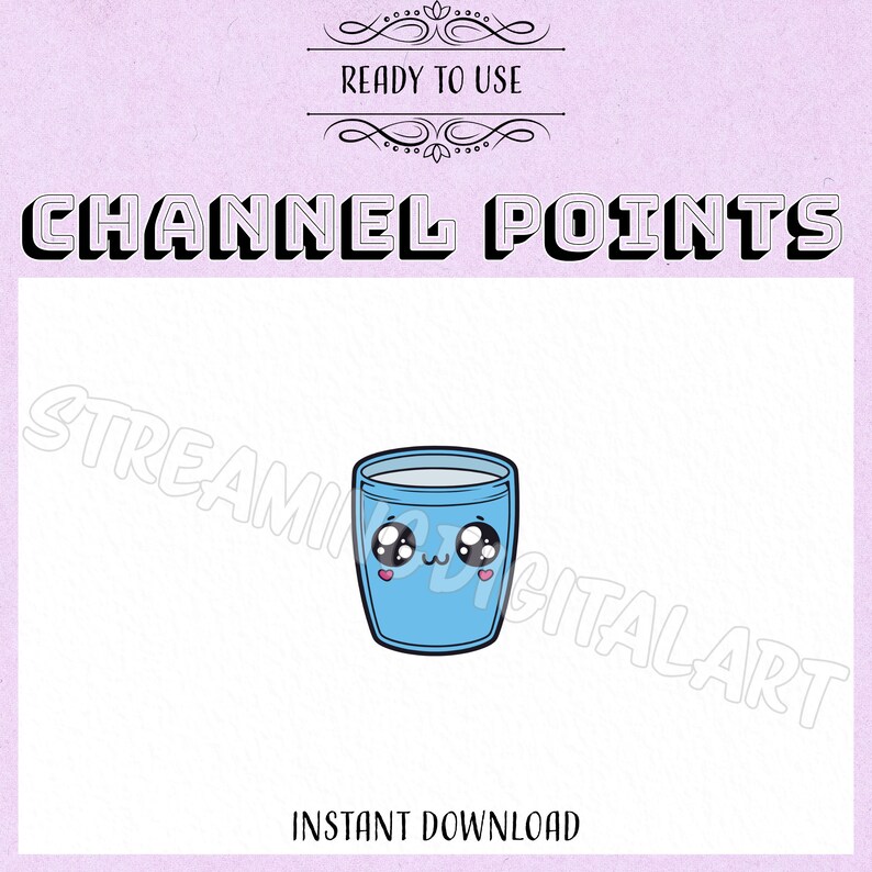 Kawaii Water Cup Emote Twitch Channel Points Cute Chibi Drink Emoji - Etsy