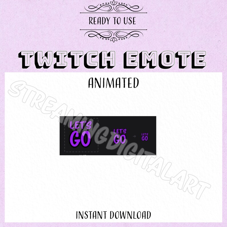 Purple Let's Go Animated Twitch Emote Shaking Text GIF Spark Excitement ...