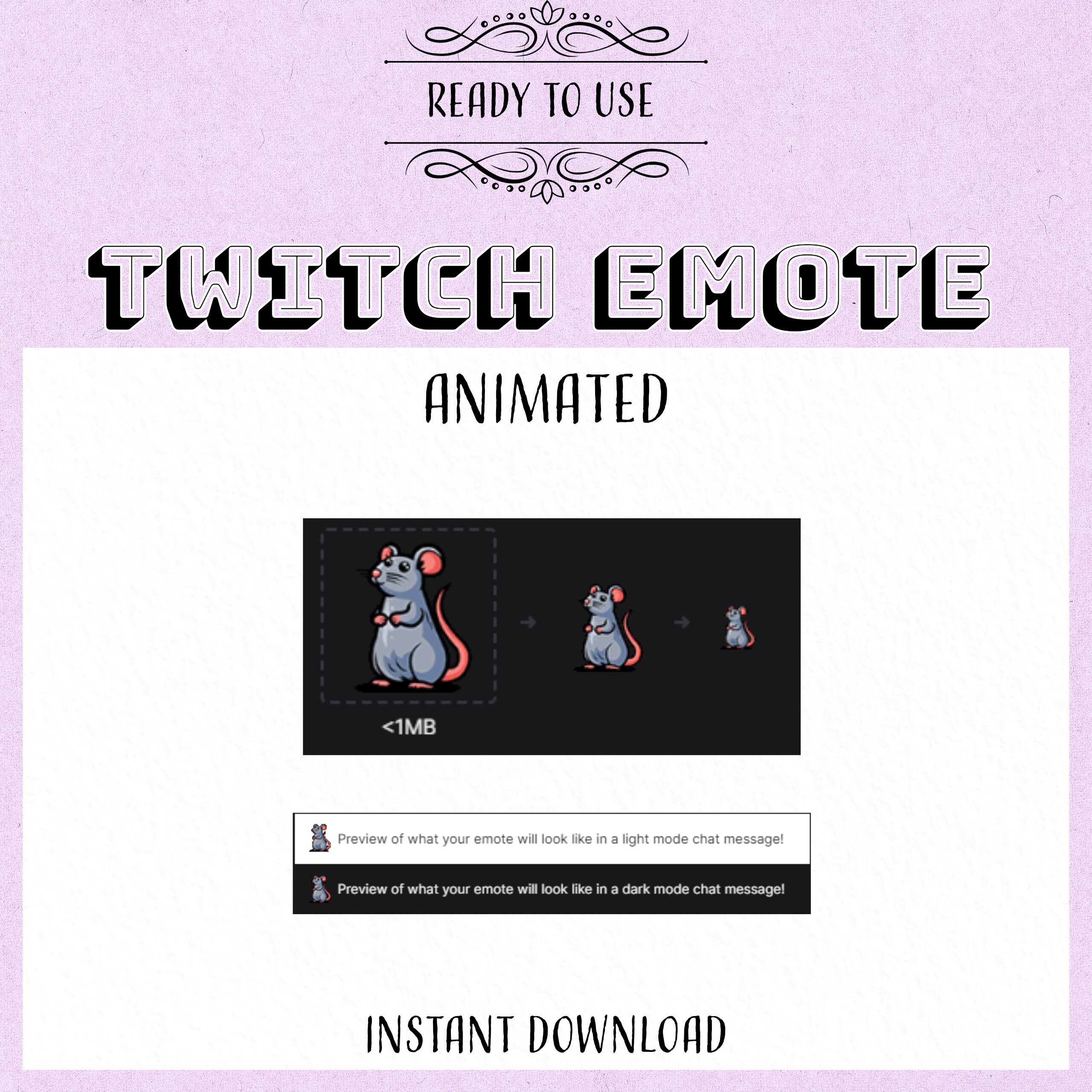 Dancing Rat Animated Emote GIF Pack 4 Sizes for Twitch & Beyond Instant ...
