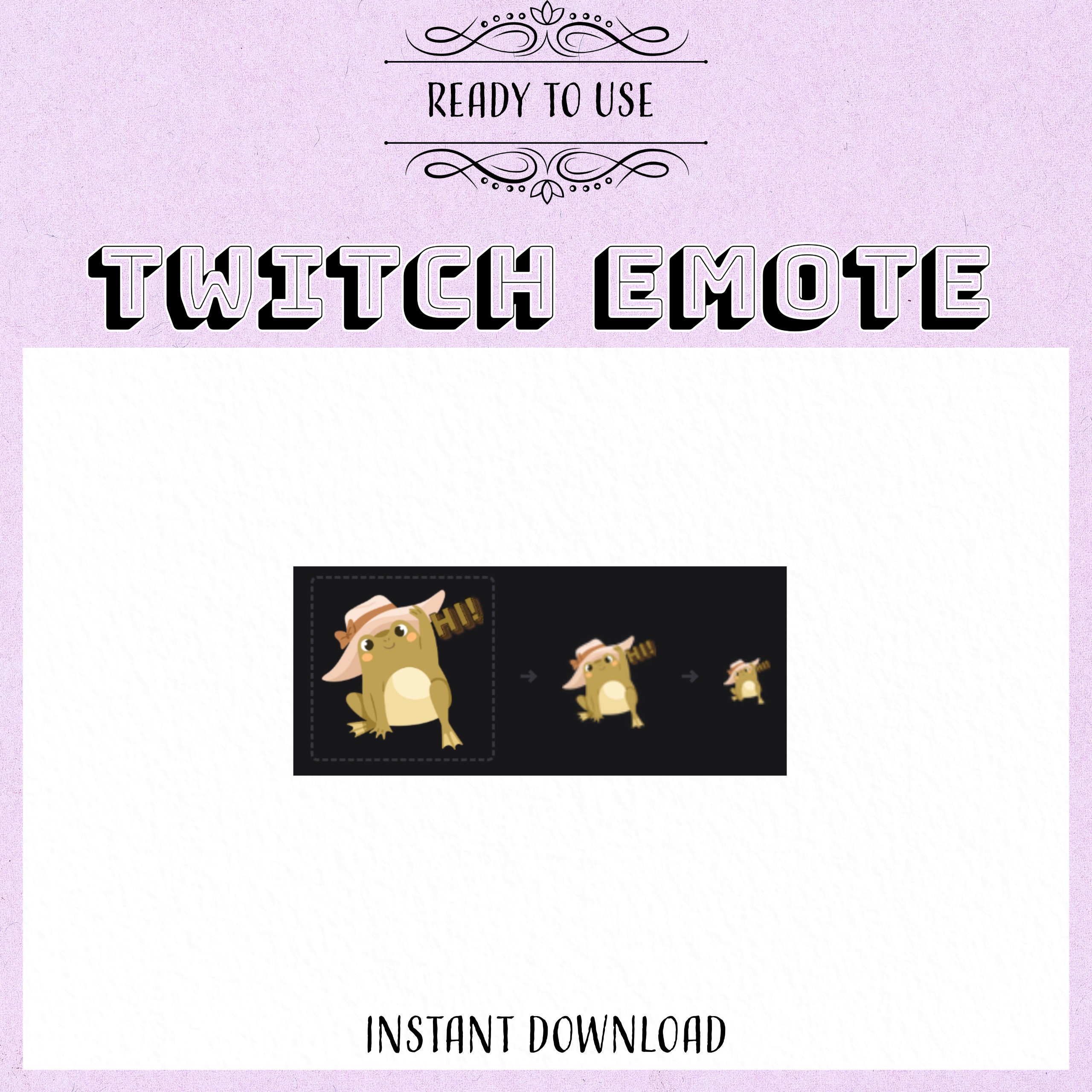 Cute Hi Frog Twitch Emote - Etsy