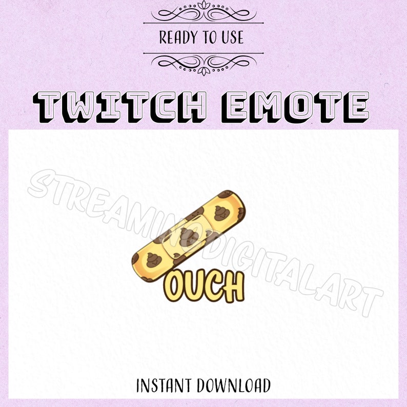 Ouch! Poop Emoji Bandaid Twitch Emote - 28x28, 56x56, 112x112, 256x256 ...
