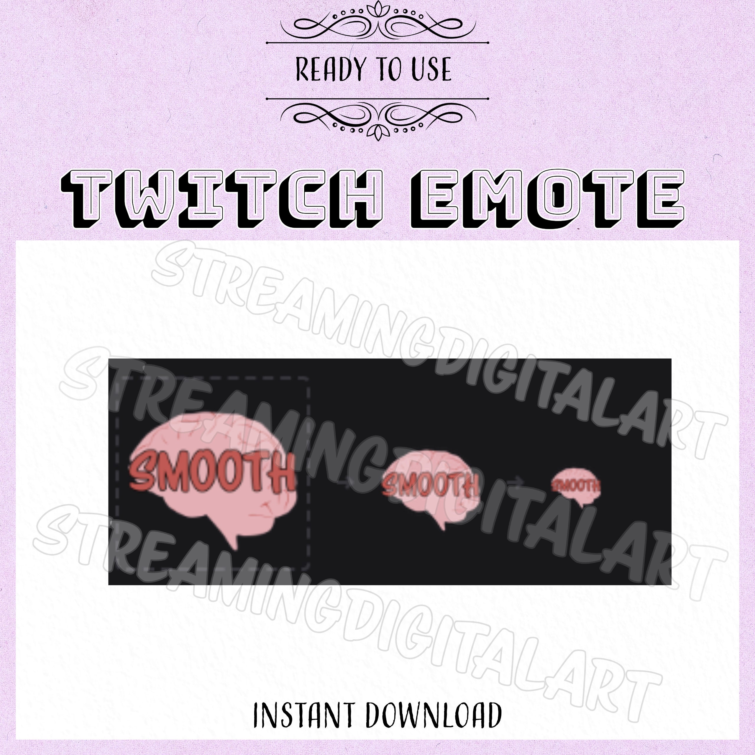 Smooth Brain Emote | Twitch & Discord PNG Emote | 28x28, 56x56, 112x112 ...