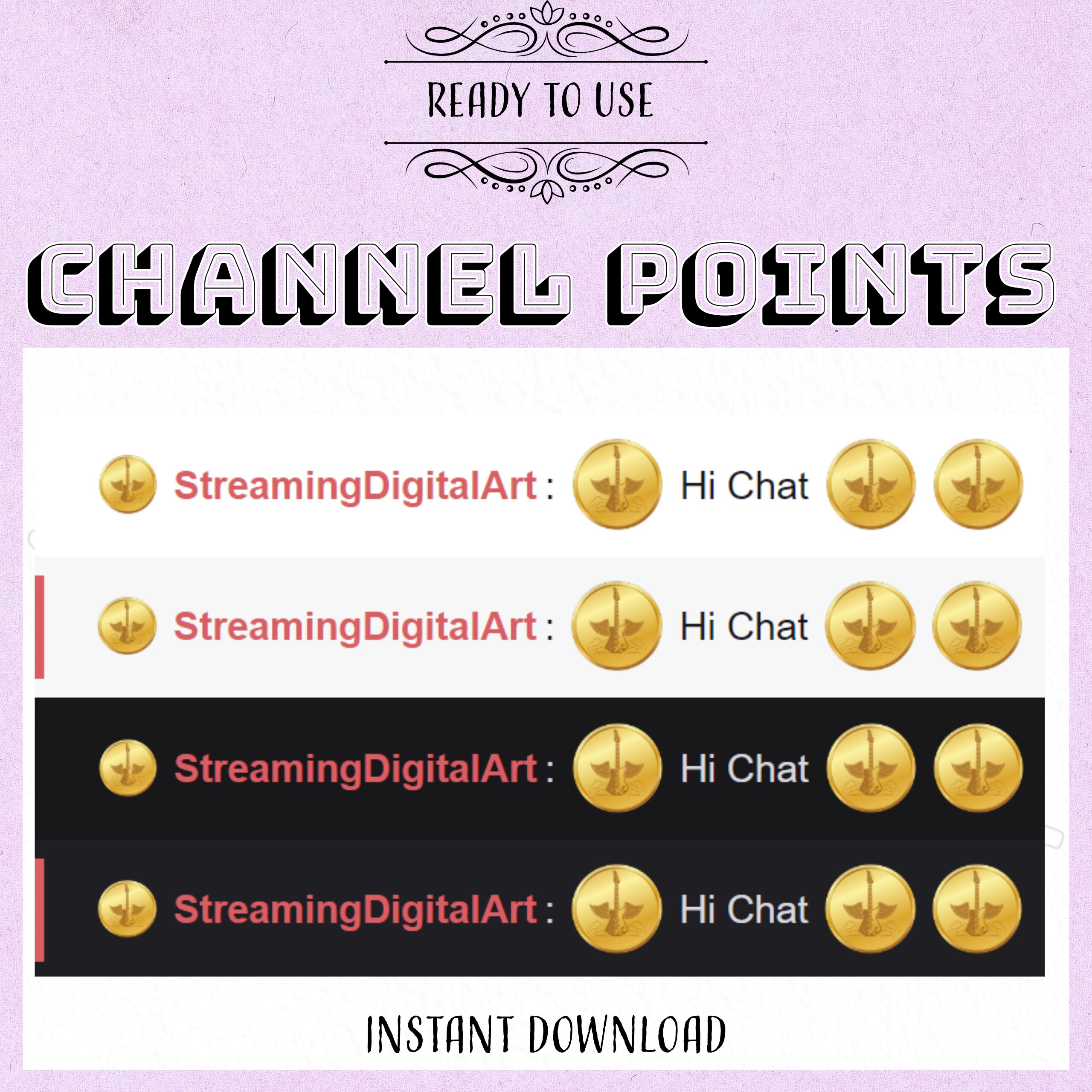 Gold Coin With Guitar and Wings Channel Point Image Twitch Emote ...