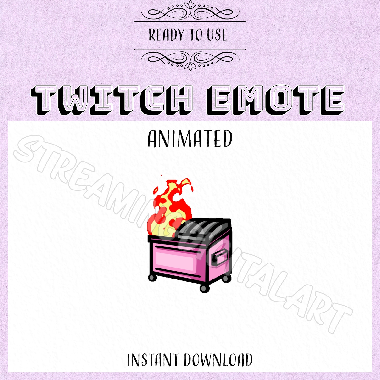 Animated Pink Dumpster Fire Emote | Flaming Trash GIF Set | 28x28 ...