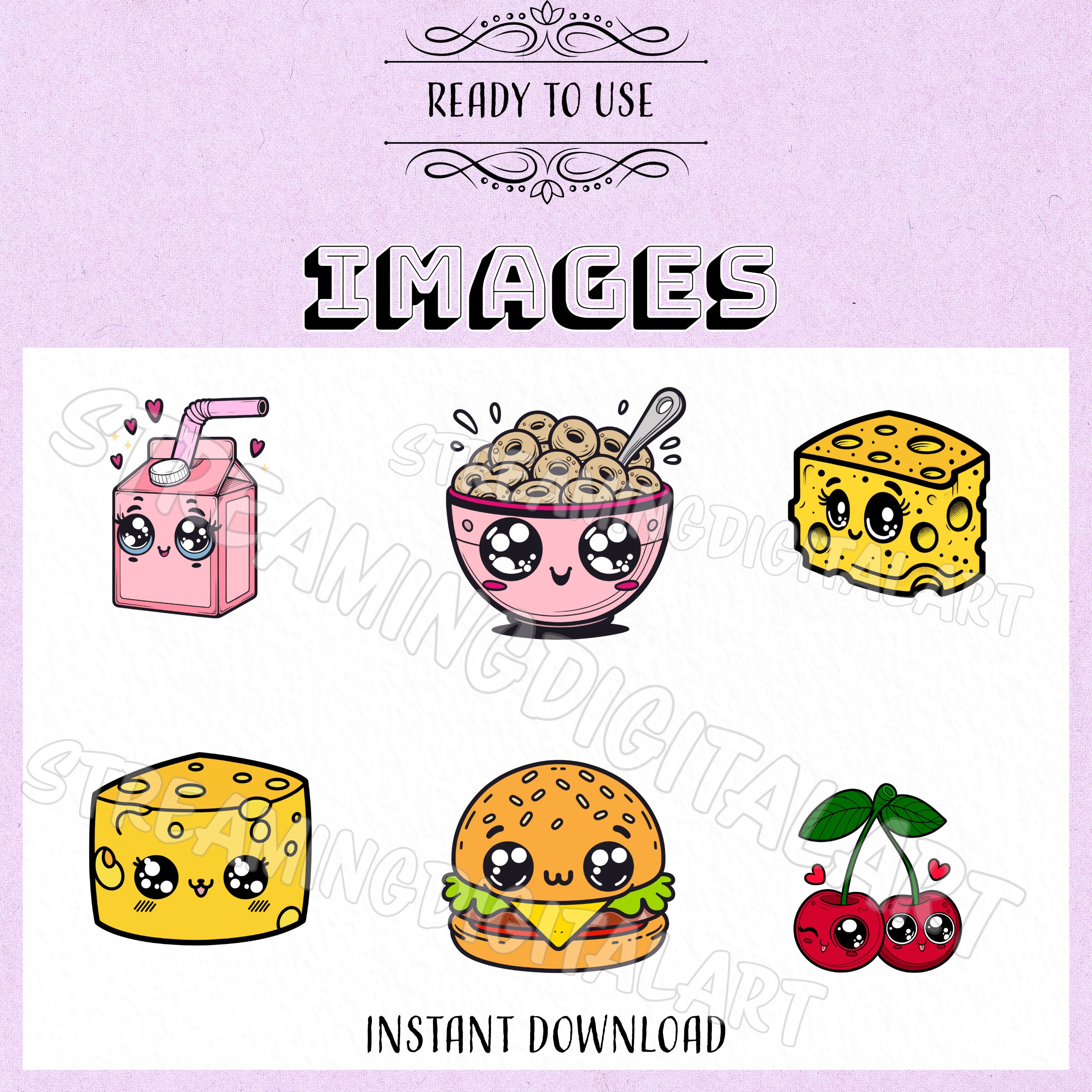 Chibi Food Twitch Graphics Pack - Emotes, Sub Badges, Channel Points ...