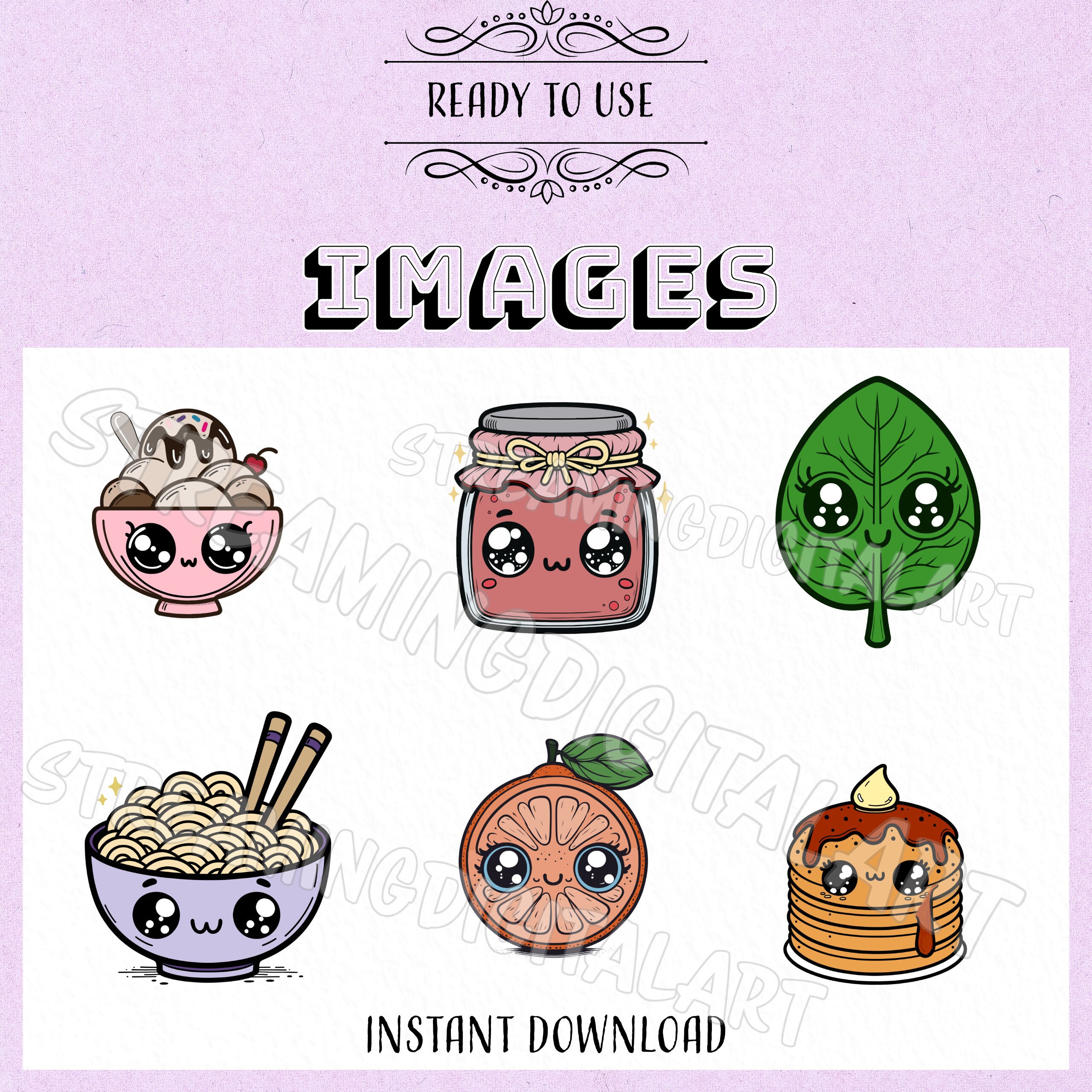 Chibi Food Twitch Graphics Pack - Emotes, Sub Badges, Channel Points ...
