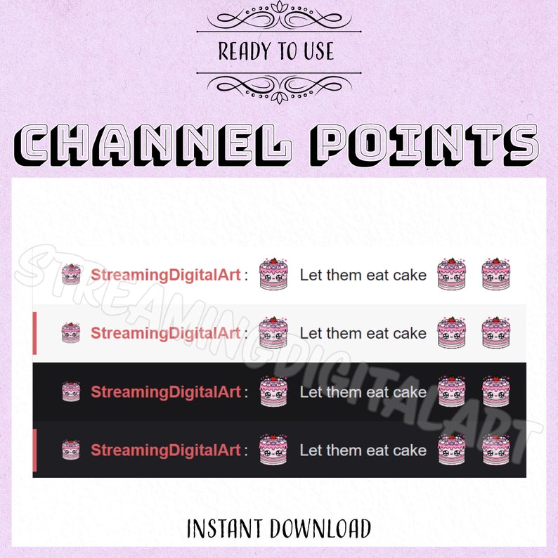 Kawaii Cake Emote With Pink Icing Cute Cake Channel Point Image Static ...