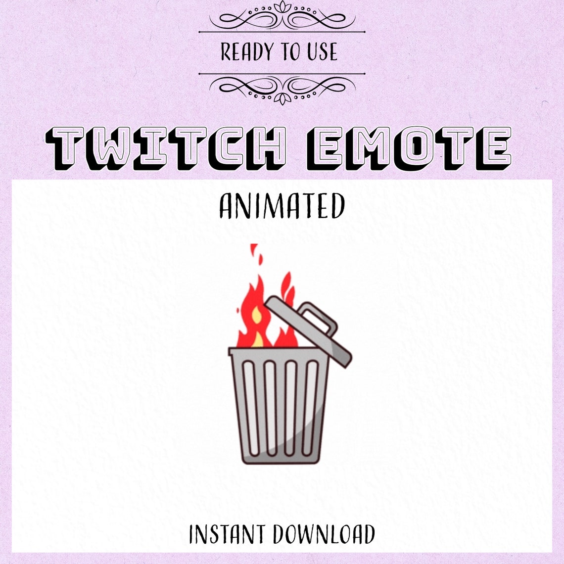 Fiery Trash Can Emote Set Animated and Static 256x256 PNG for Twitch ...