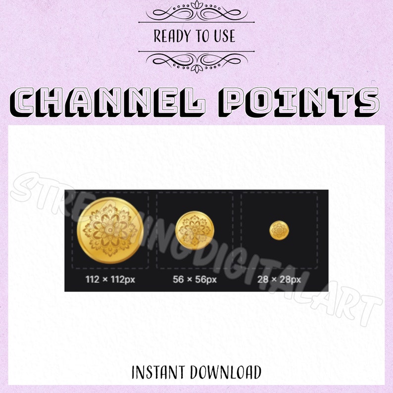 Gold Coin With Flower Channel Point Image Twitch Emote & Channel Point ...