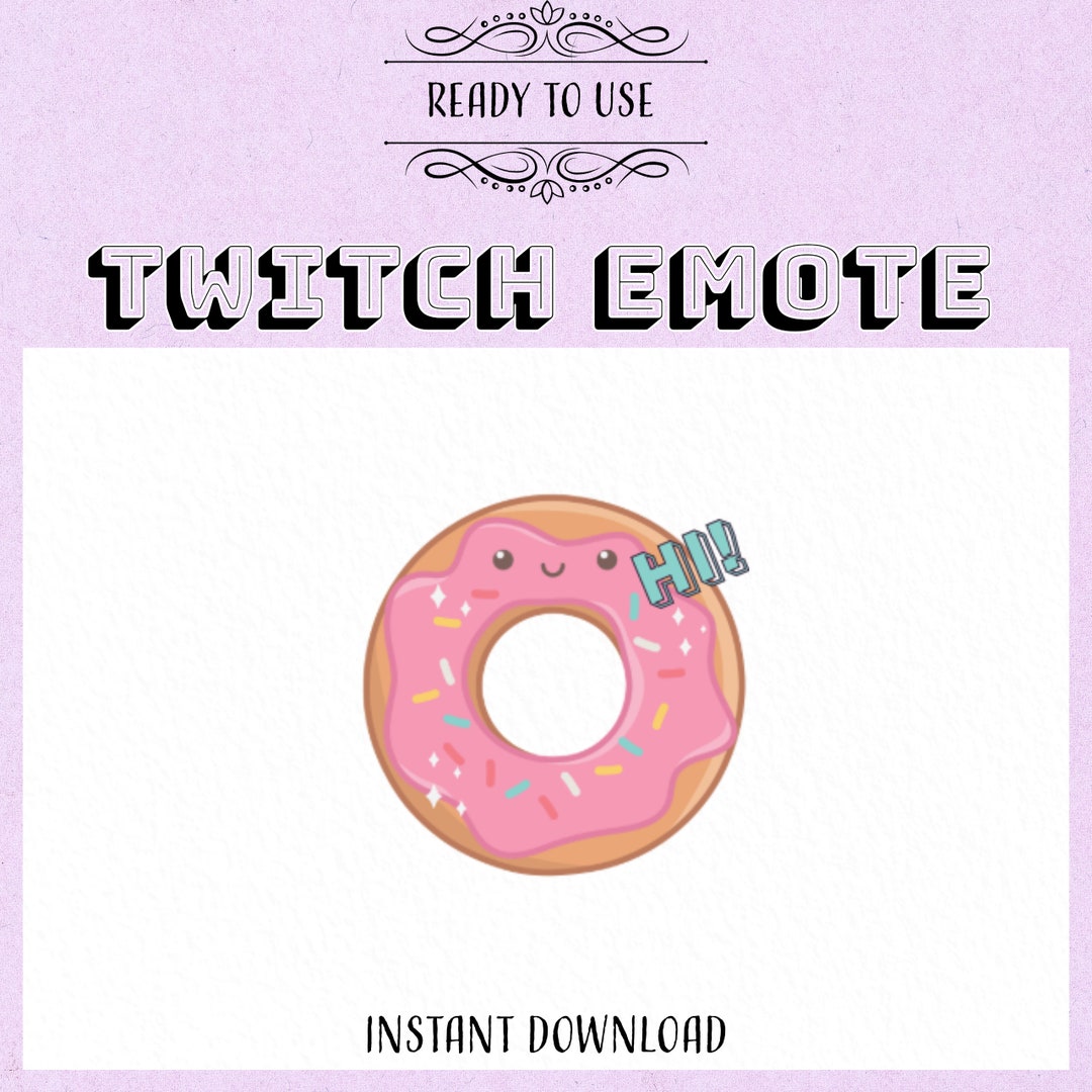 Hi Donut Twitch Emote - Etsy