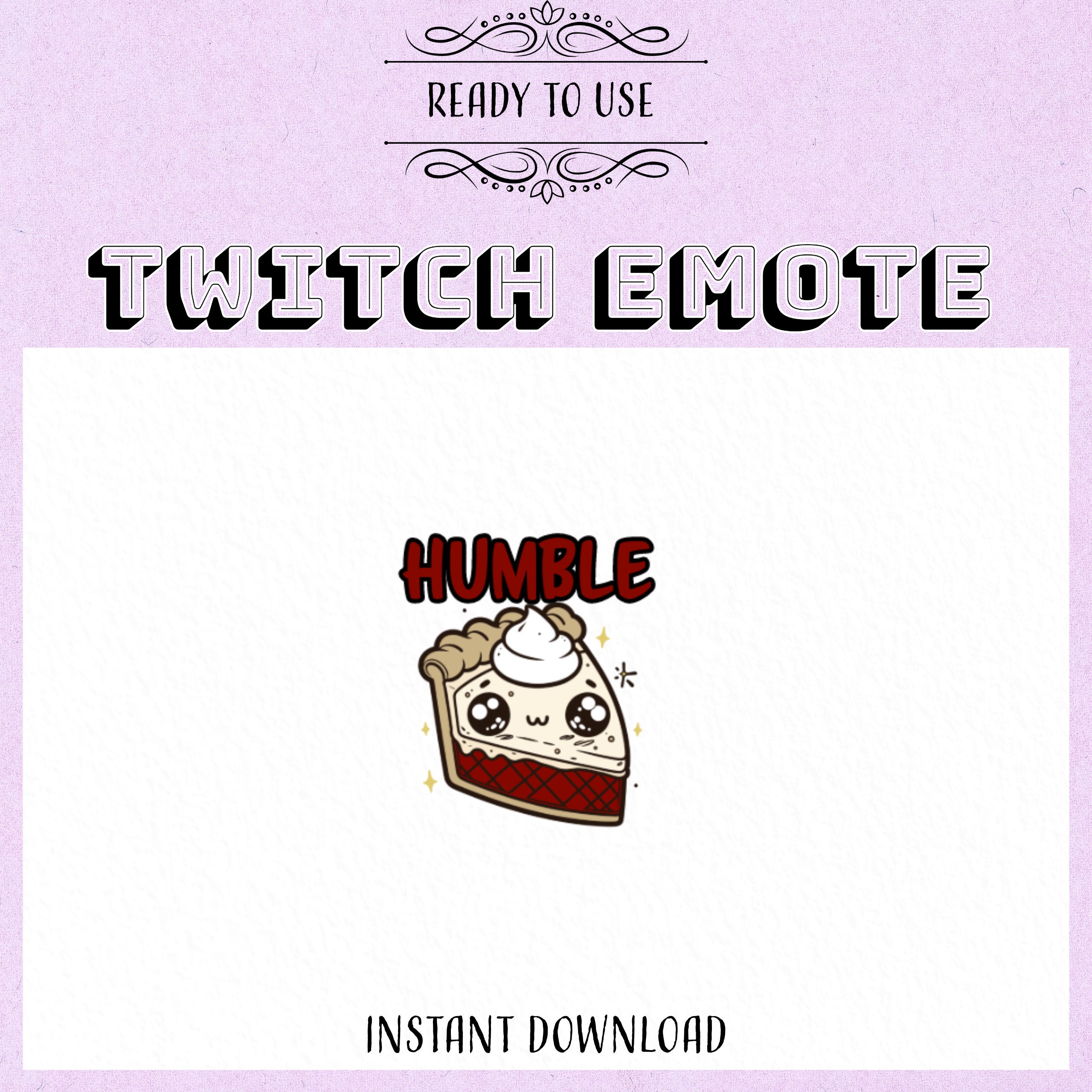 Pie Emote 256x256 PNG for Twitch Express Humility With Sweetness - Etsy