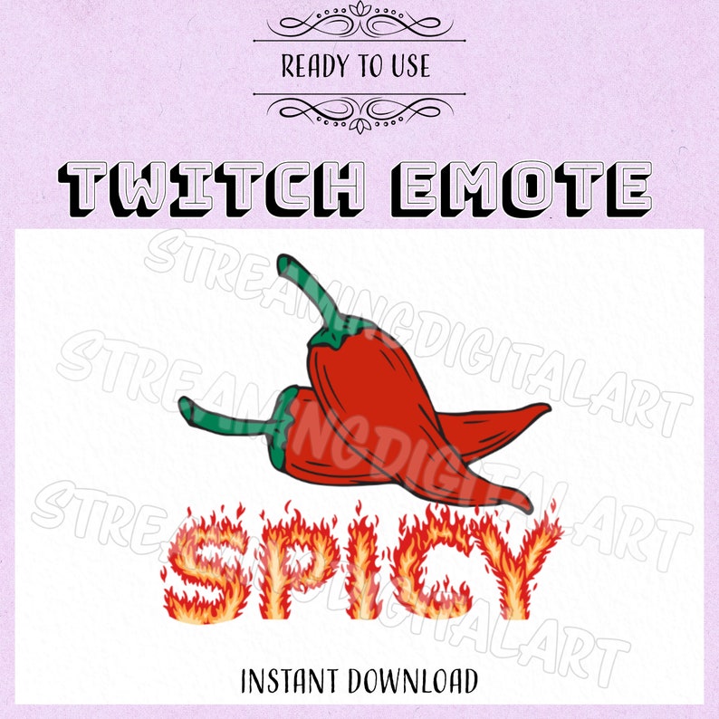 Spicy Emote Set Fiery 'spicy' Text, Red Chili Peppers 'spicy' Text, and ...