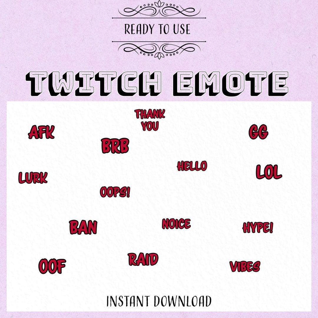 Red Word Emote Pack 40 256x256 Pngs for Twitch Ignite Your Chat With ...