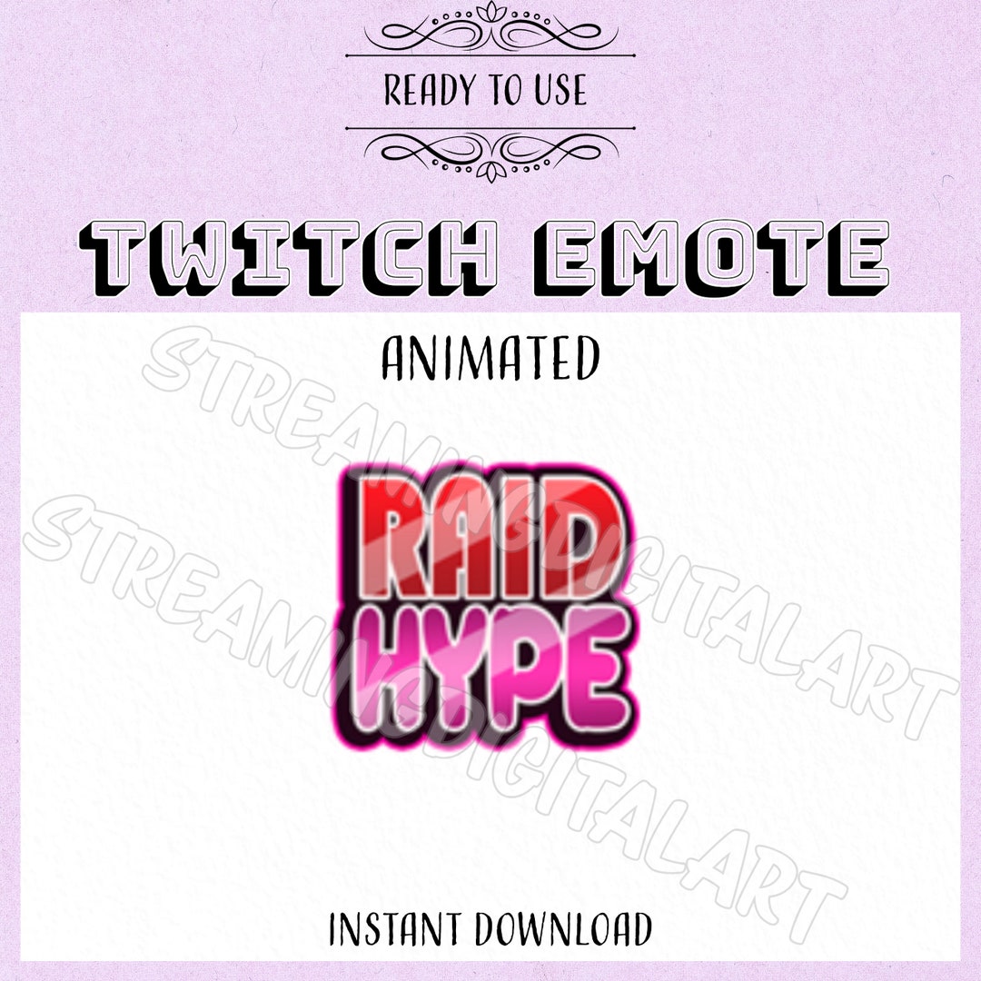 Animated Raid Hype Twitch Emote Red Raid Pink Hype Beat Scroll Shake ...