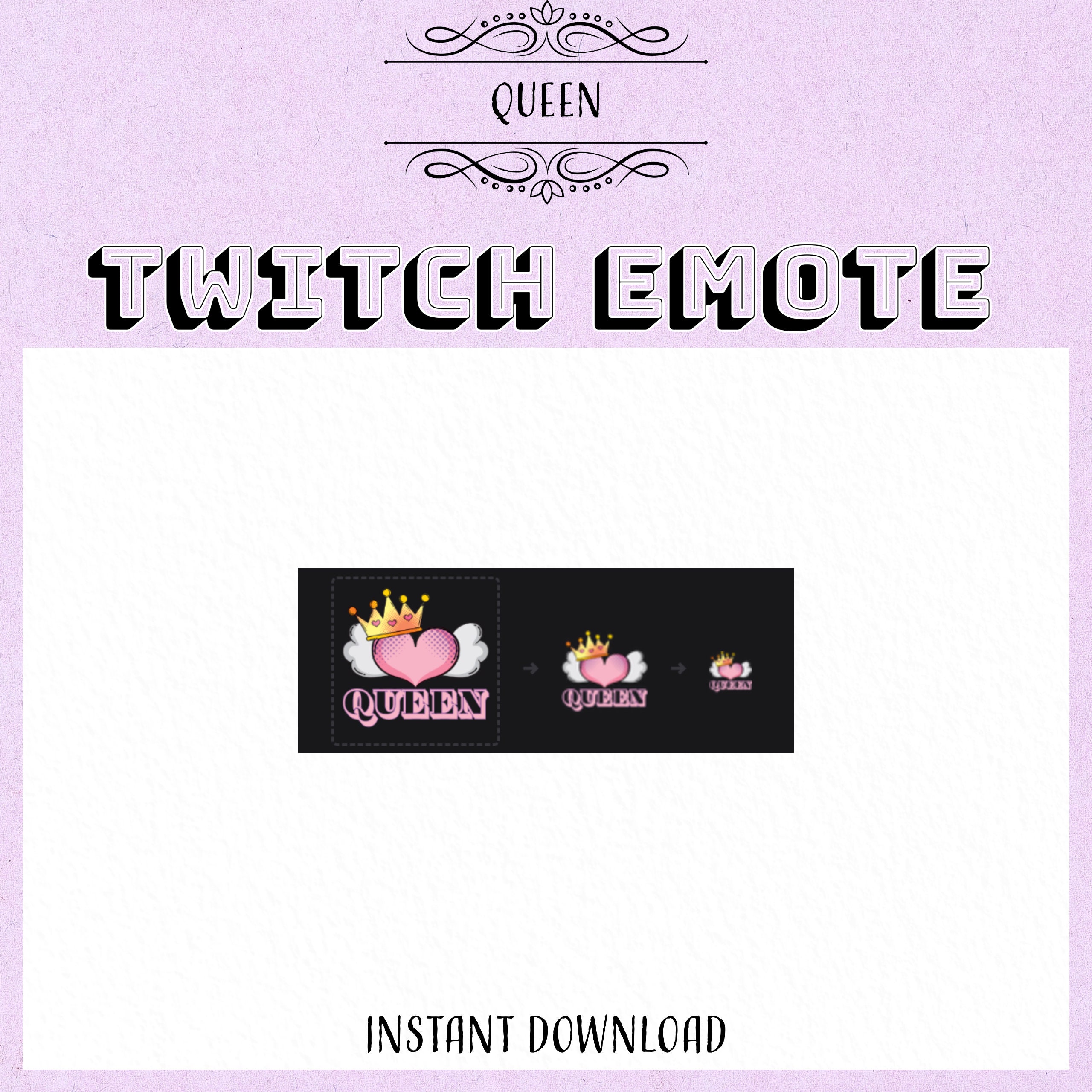 Heart With a Crown Queen Twitch Emote - Etsy