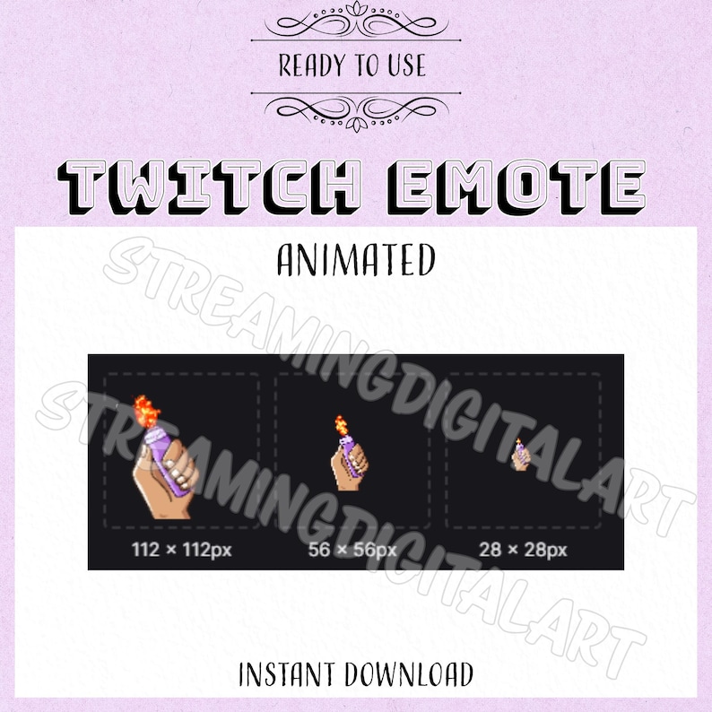 Animated Light Purple Lighter Emote | Swaying Lighter Concert Emote for ...