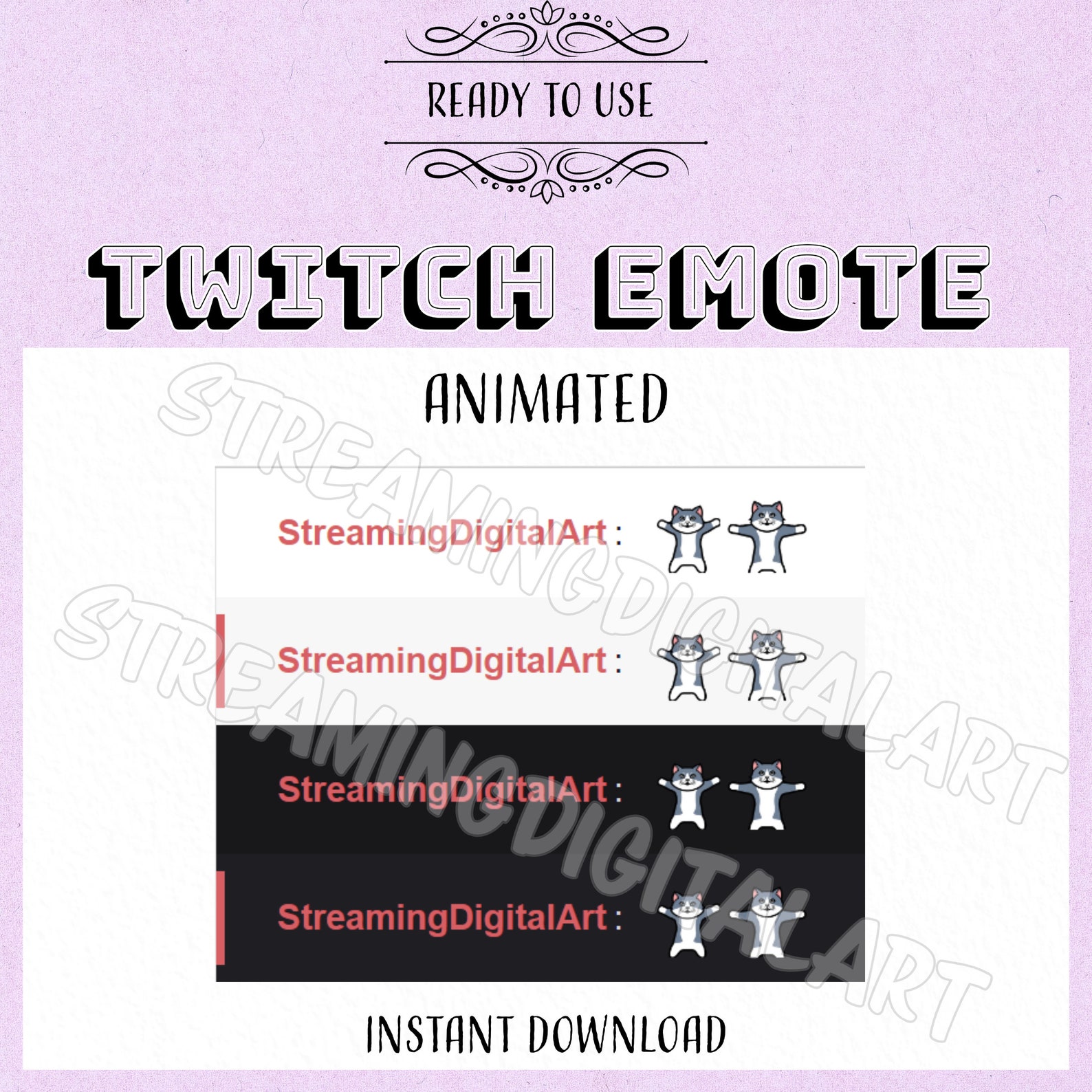 Happy Gray Cat Animated Twitch Emote (GIF) - Etsy