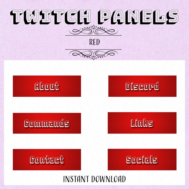 Red 30 Twitch Panels Free Stream Offline Video Player Banner Instant ...