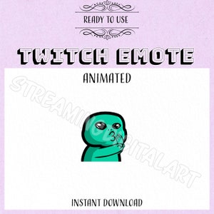 Animated Alien Blowing Kisses Twitch Emote Cute Extraterrestrial Kiss ...