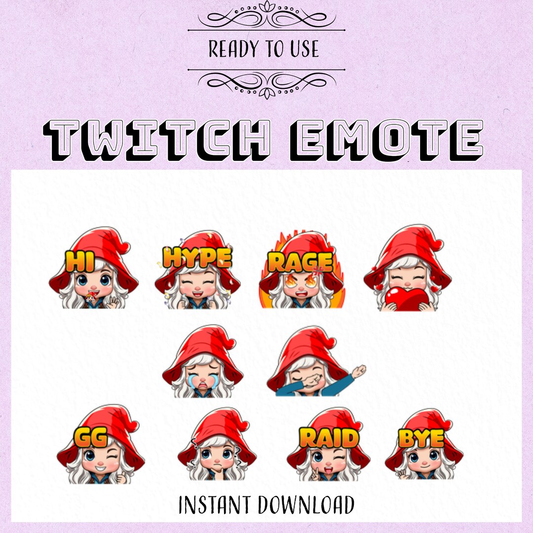 Chibi Female Gnome Emotes Set - Twitch Emote Pack - Instant Download ...