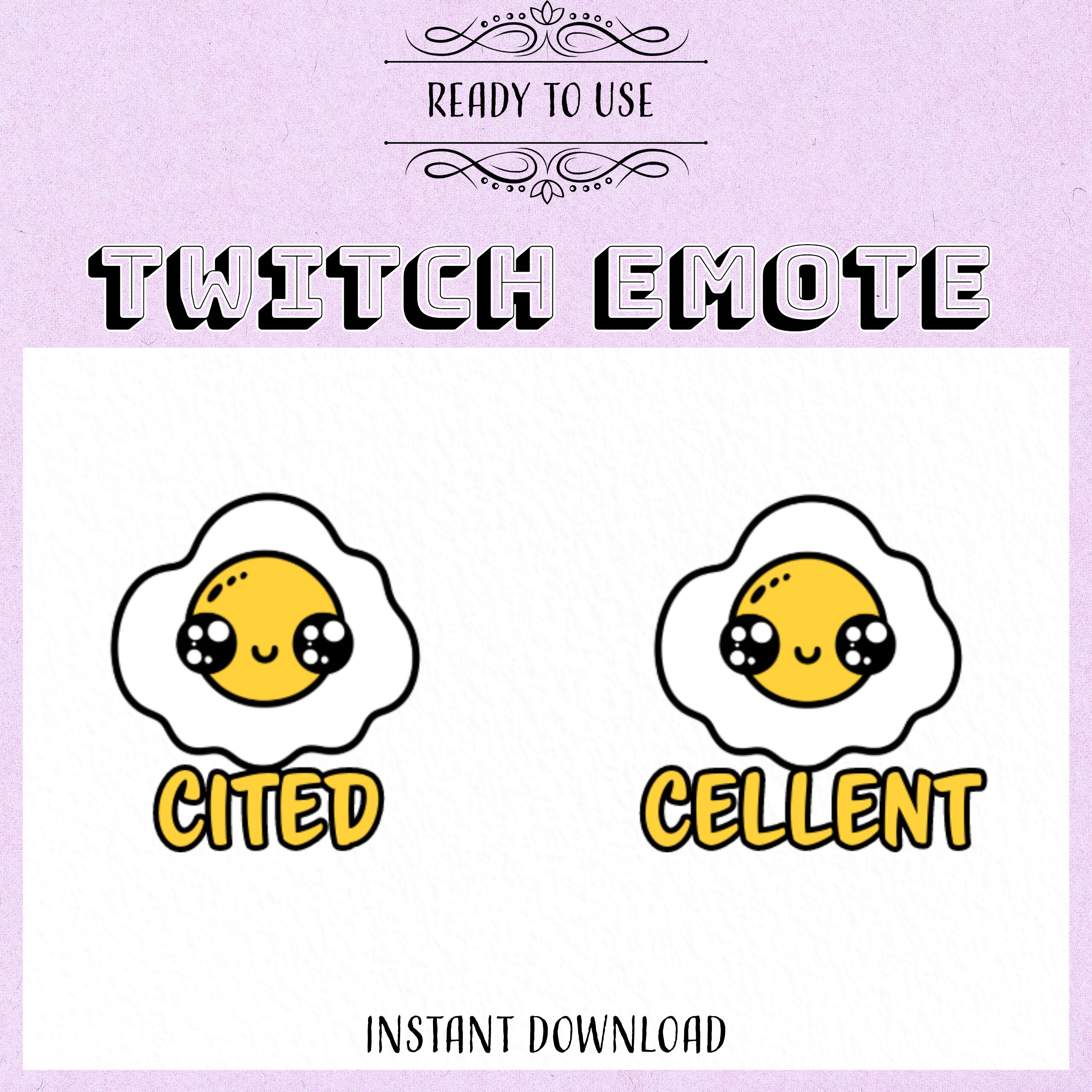 Fried Egg Emote Duo 256x256 PNG for Twitch Eggcited and Eggcellent ...