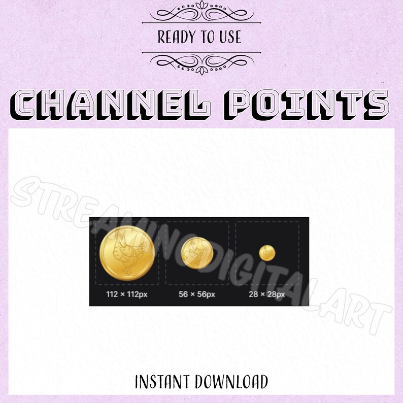 Gold Coin With Chicken Emote Farm Themed Twitch Emote & Channel Point ...