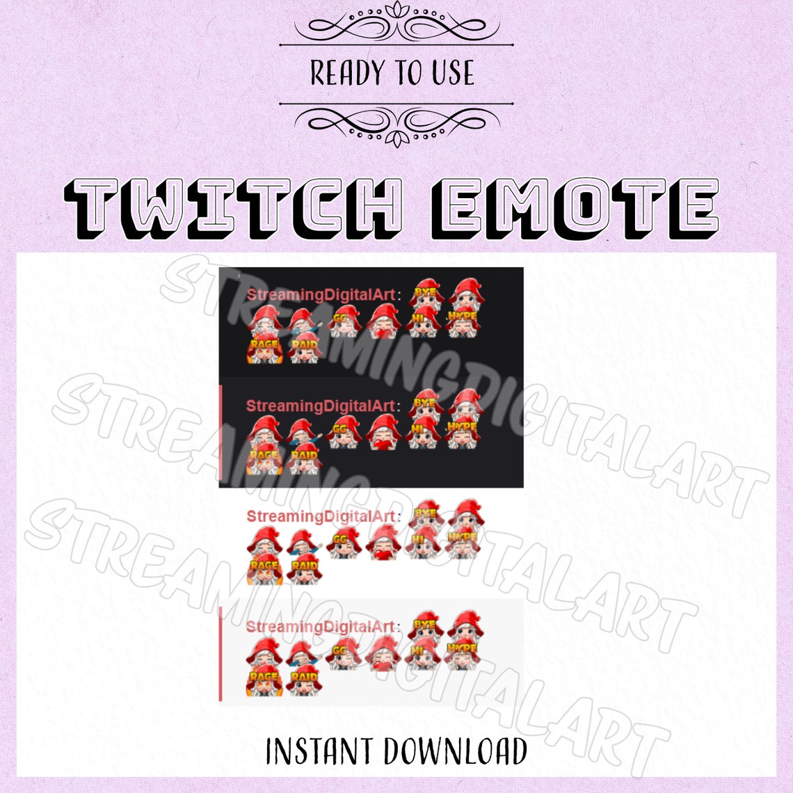 Chibi Female Gnome Emotes Set - Twitch Emote Pack - Instant Download ...