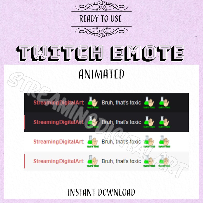 Animated 'that's Toxic' Emote Set | Shaking Hand & Beaker With Neon ...