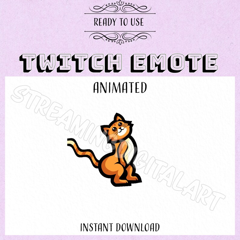 Animated Orange Cat Twitch Emotes Drummer, Guitarist, Dancer Set of 3 ...