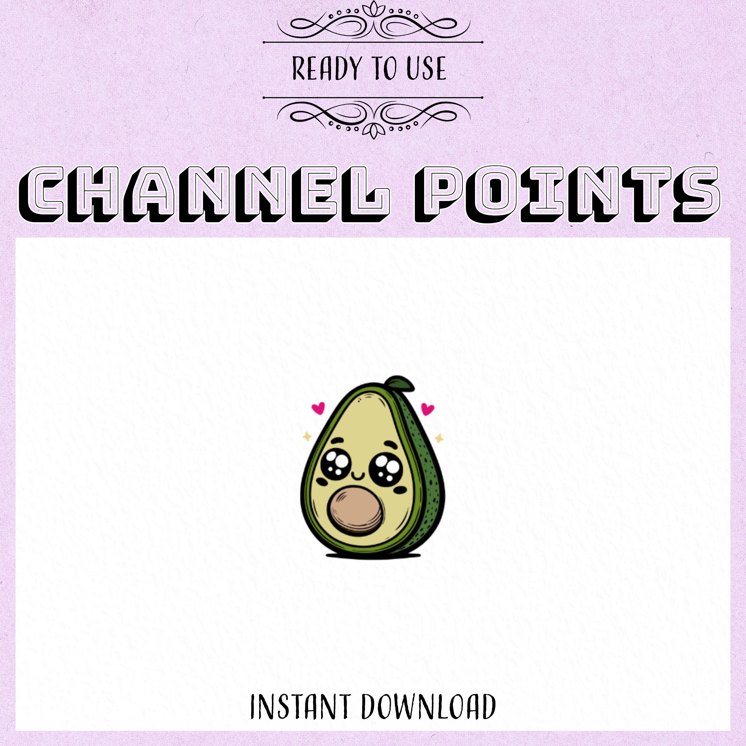 Chibi Avocado Twitch Channel Point Image Instant Download - Etsy