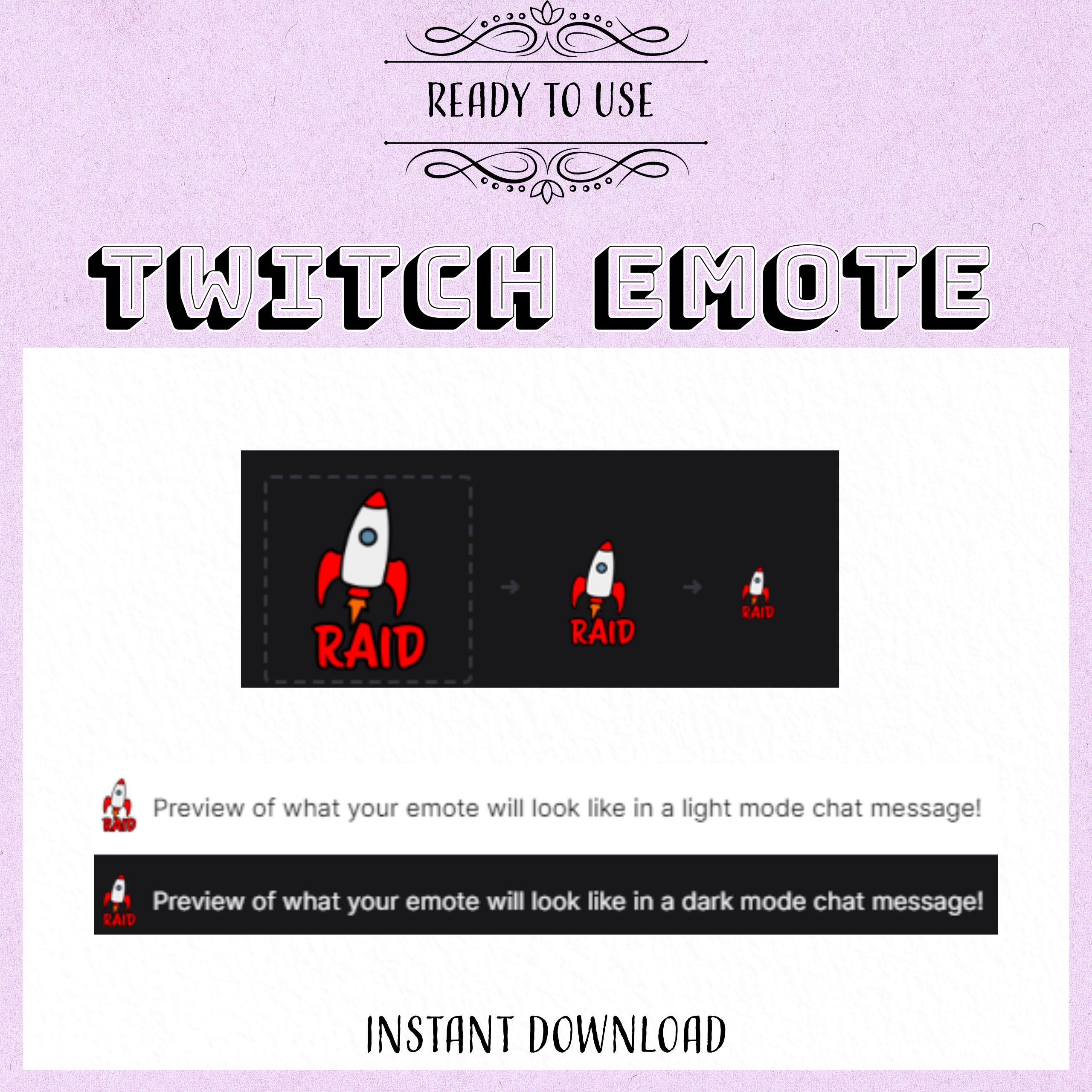 Raid Rocket Twitch Emote 256x256 PNG - Etsy