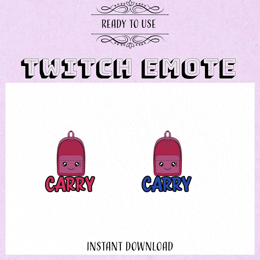 Chic Pink Backpack Emote 256x256 PNG for Twitch Carry Style in Your ...