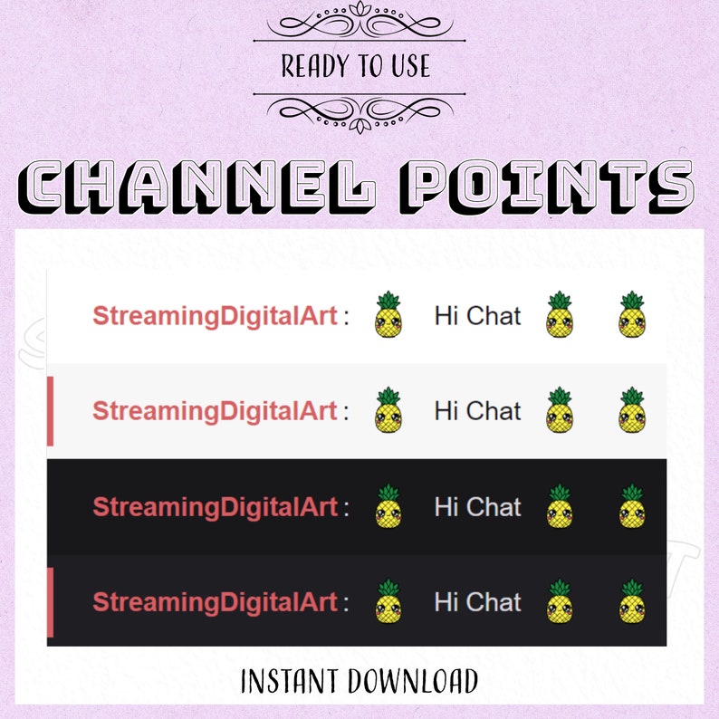 Kawaii Pineapple Channel Point Image Cute Pineapple Emote for Twitch ...