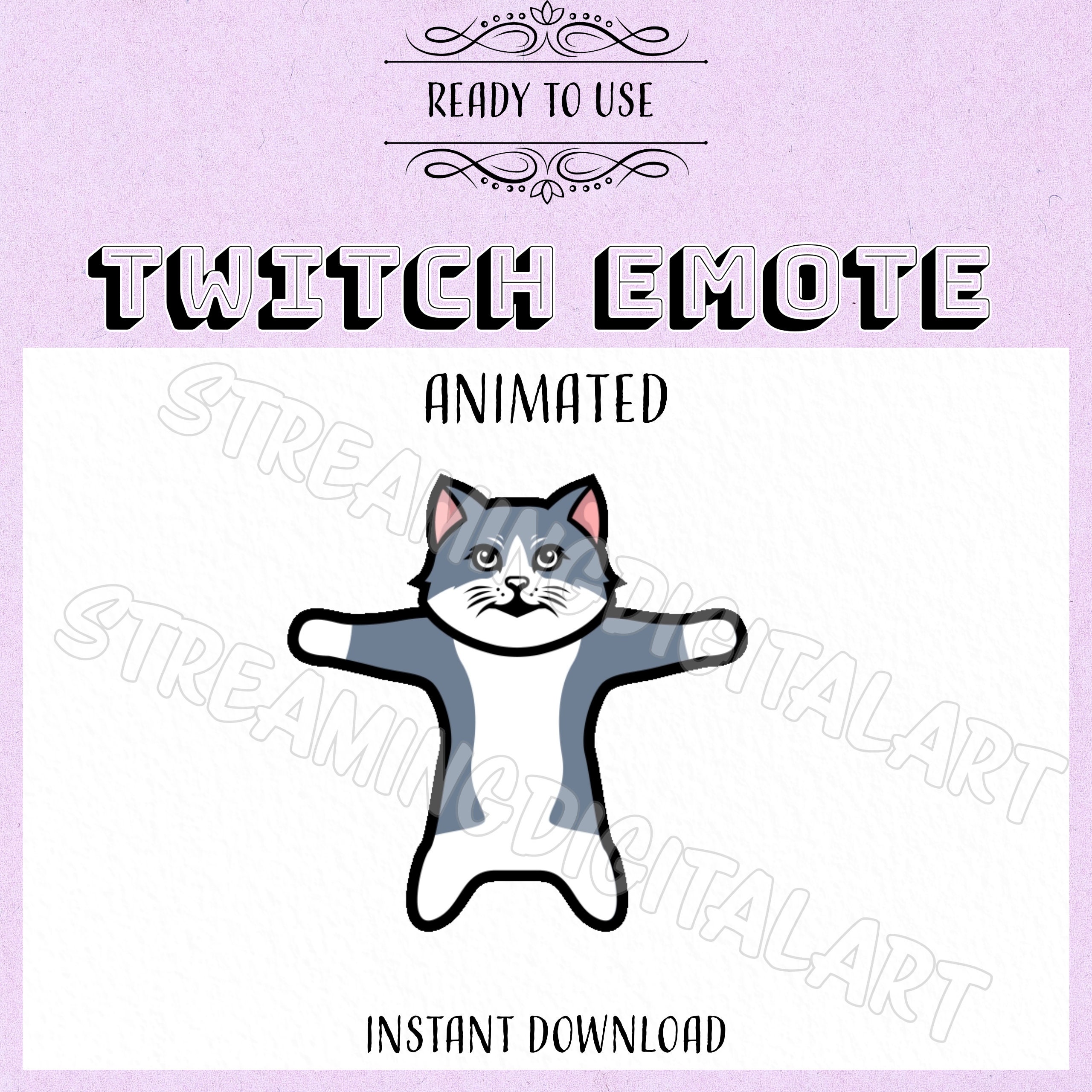 Happy Gray Cat Animated Twitch Emote (GIF) - Etsy