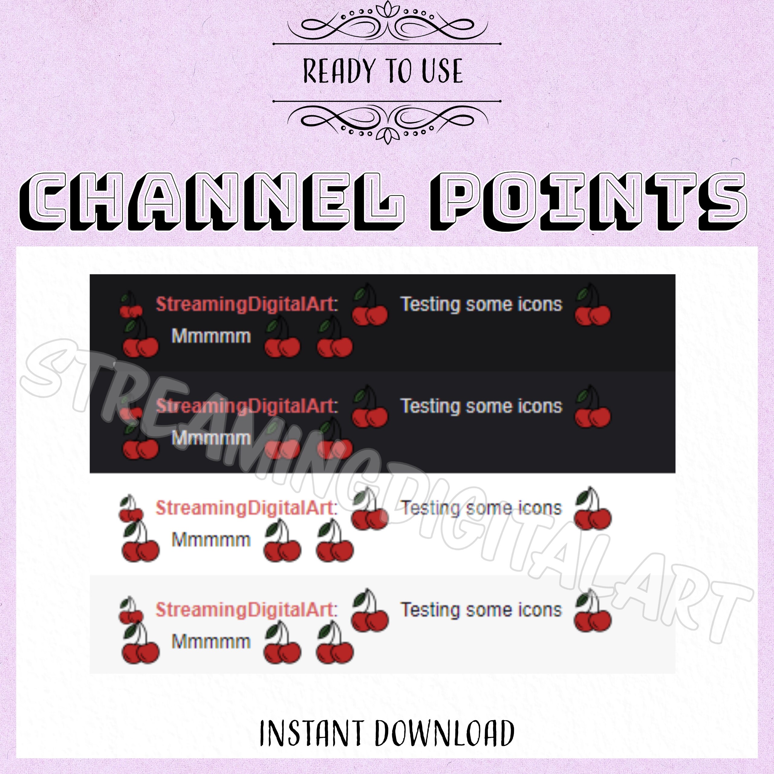 Cherry Channel Point Image Set Multiple Sizes for Emotes, Channel ...