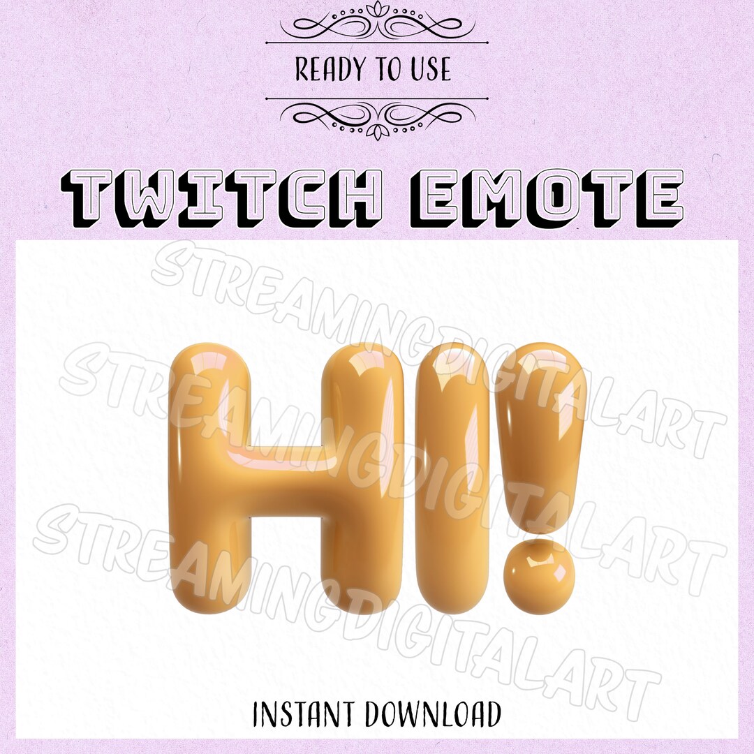 Light Orange 'hi' Bubble Letter Emote Shiny Orange 'hi' Emote & Channel ...