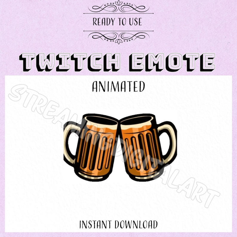 Clinking Beer Mugs Cheers Emote - Animated Twitch GIF - Celebration ...