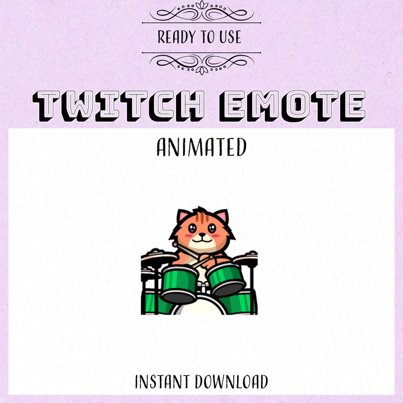 Animated Drumming Cat Emote - Adorable Twitch Emote Set - Instant ...