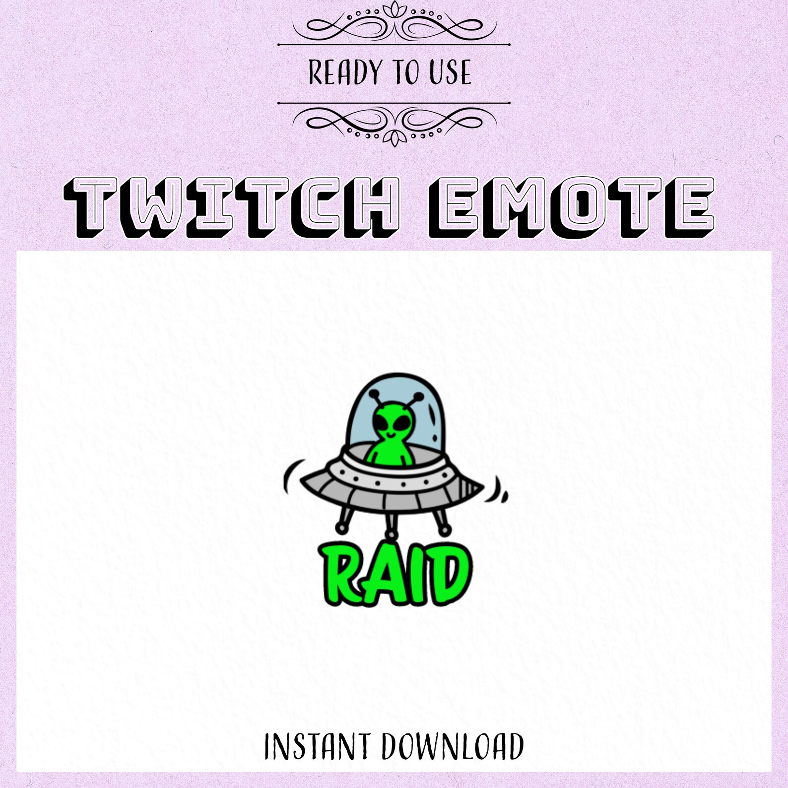 Twitch Alien Raid Emote - 256x256 PNG - Add Some Extraterrestrial Fun ...