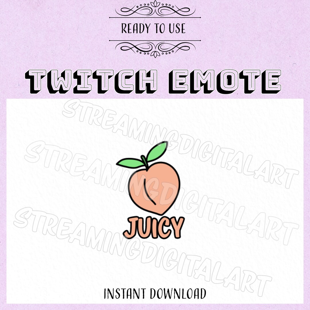 Peach 'juicy' Emote Twitch Emote, Channel Point, Sub Badge Sizes 28x28 ...