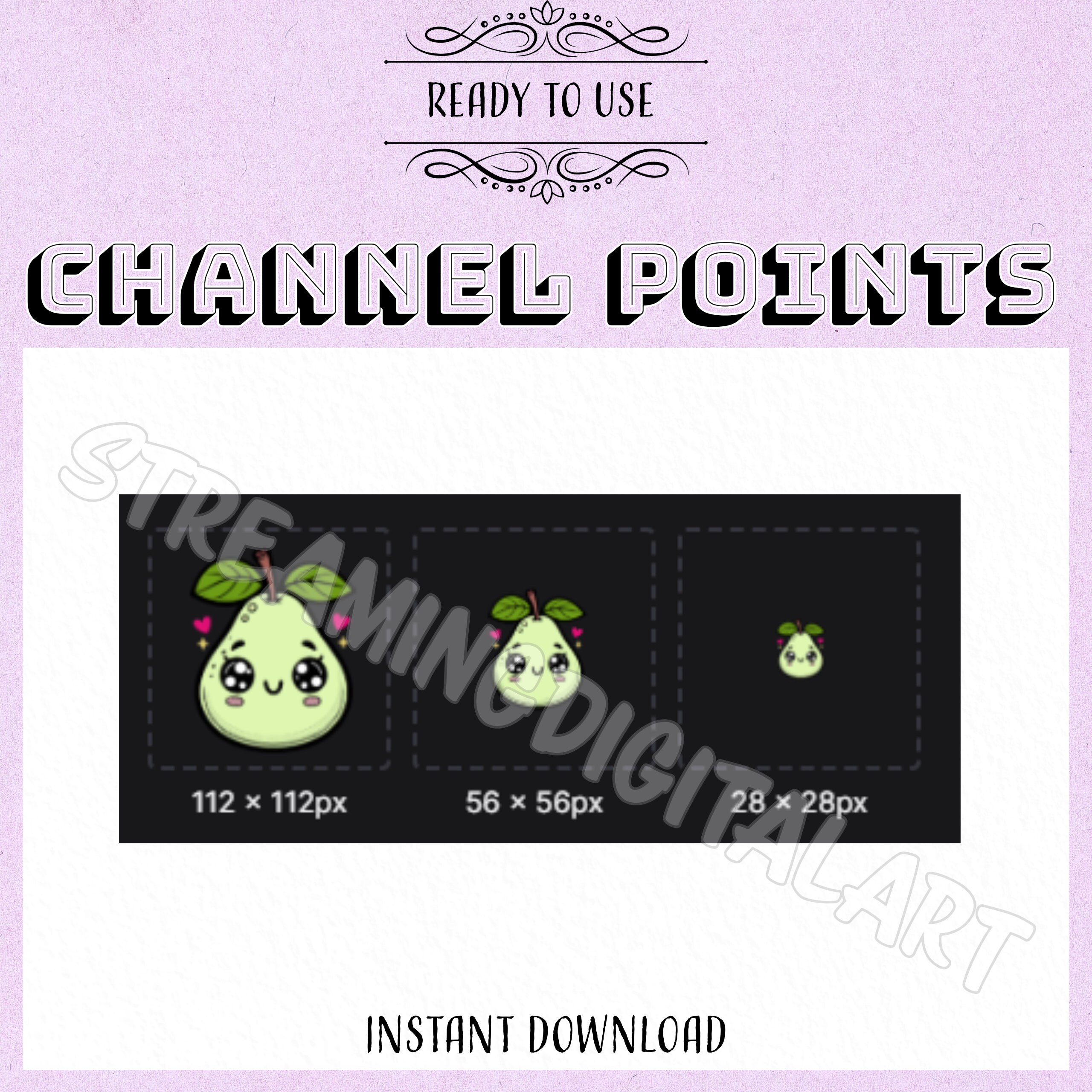 Kawaii Pear Twitch Channel Point Image Fruit Emote PNG Bundle - Etsy