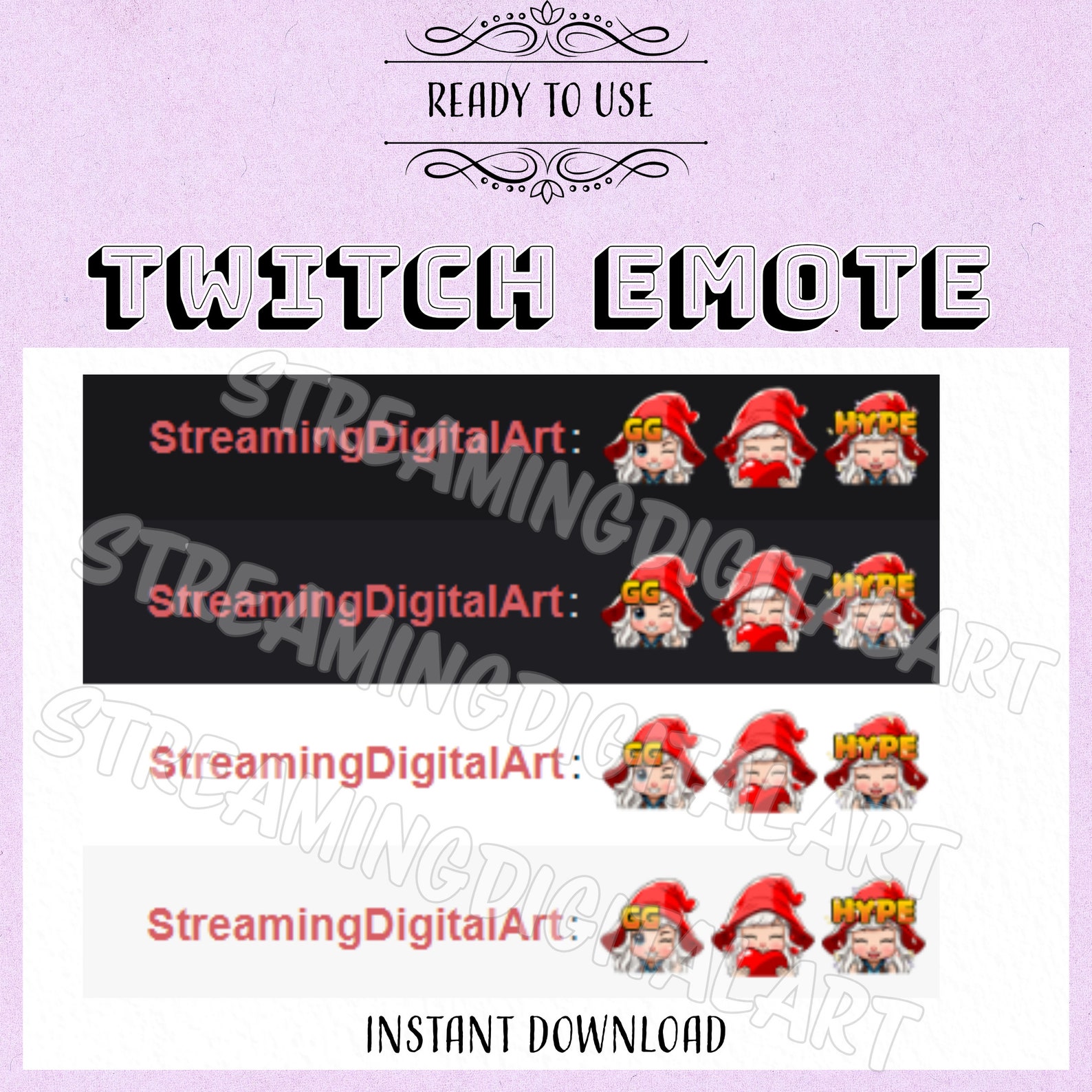 Chibi Female Gnome Emotes Set - Twitch Emote Pack - Instant Download ...