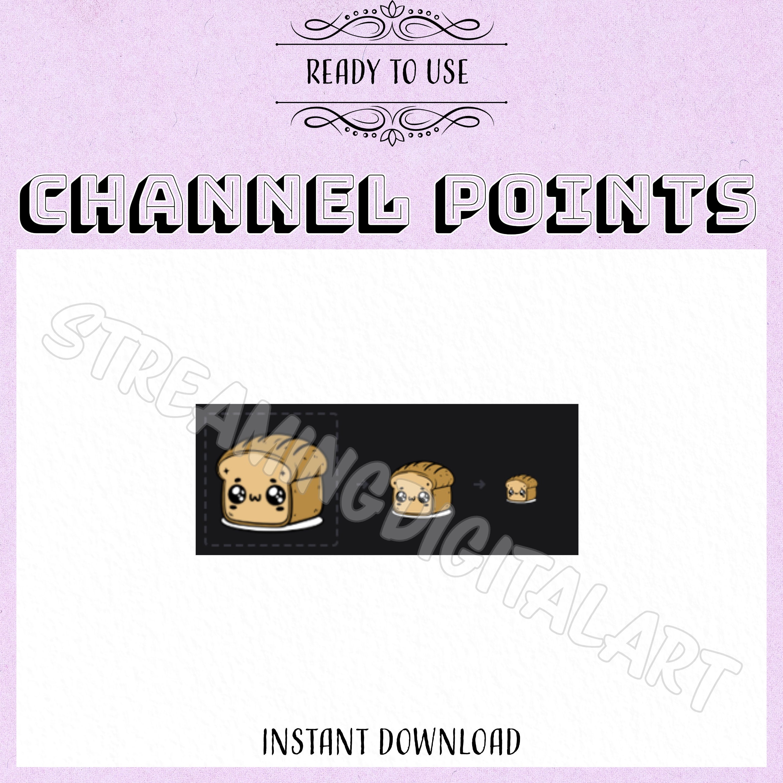 Kawaii Bread Loaf Emote - Twitch Channel Points - Cute Bread Emoji - Etsy