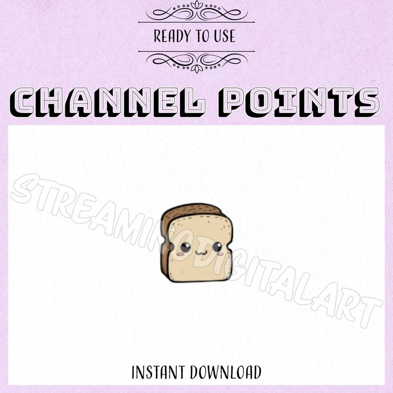 Kawaii Toast Twitch Channel Point Image - Chibi Emote PNG Bundle - Etsy