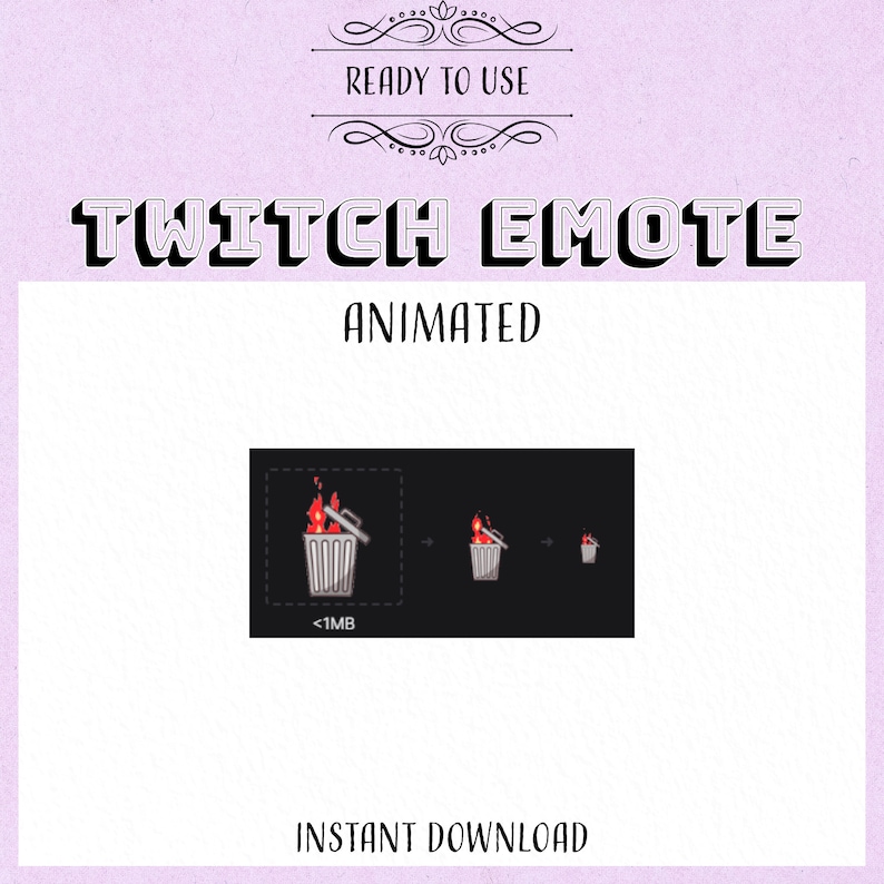 Fiery Trash Can Emote Set - Animated and Static 256x256 PNG for Twitch ...