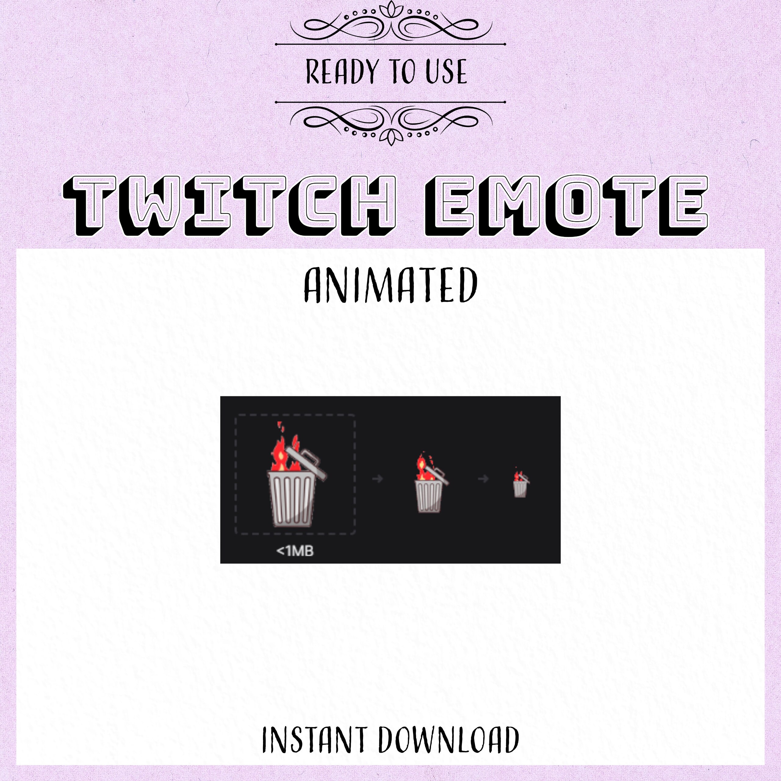 Fiery Trash Can Emote Set - Animated and Static 256x256 PNG for Twitch ...