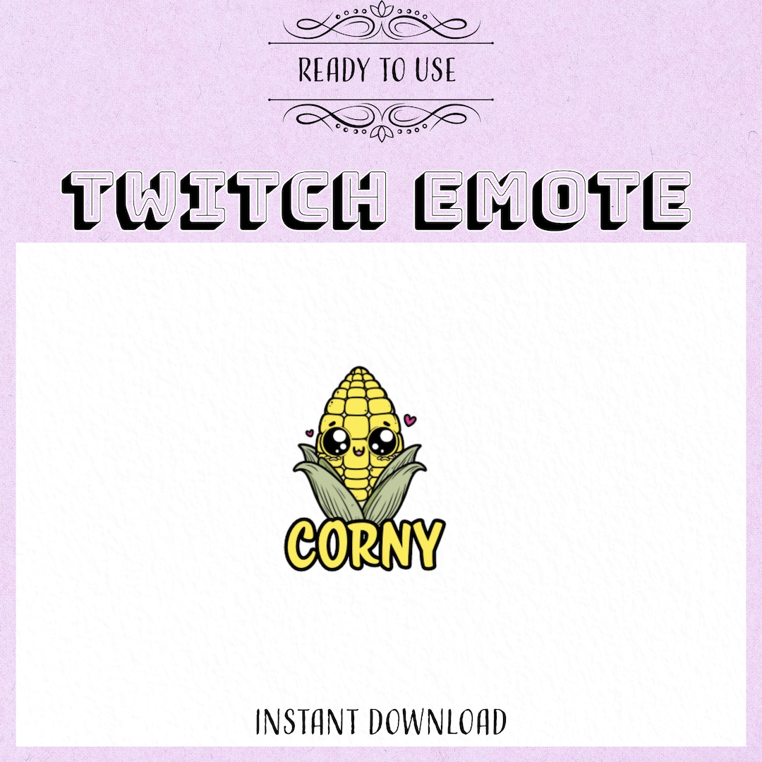 Corn Emote 256x256 PNG for Twitch Add a Kernel of Fun With 'corny ...