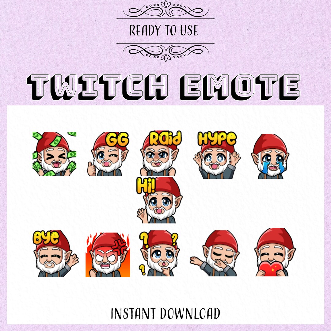 Chibi Gnome Emote Set: Twitch & Discord (digital Download) - Etsy
